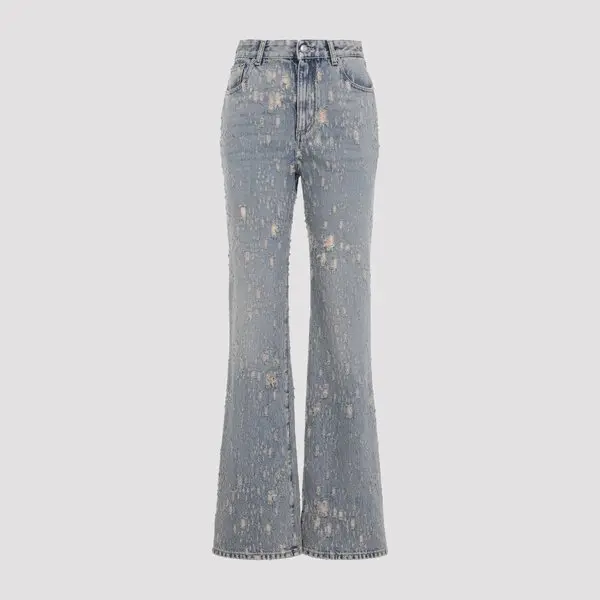 Alexander McQueen Distressed Flared Jeans - Blue