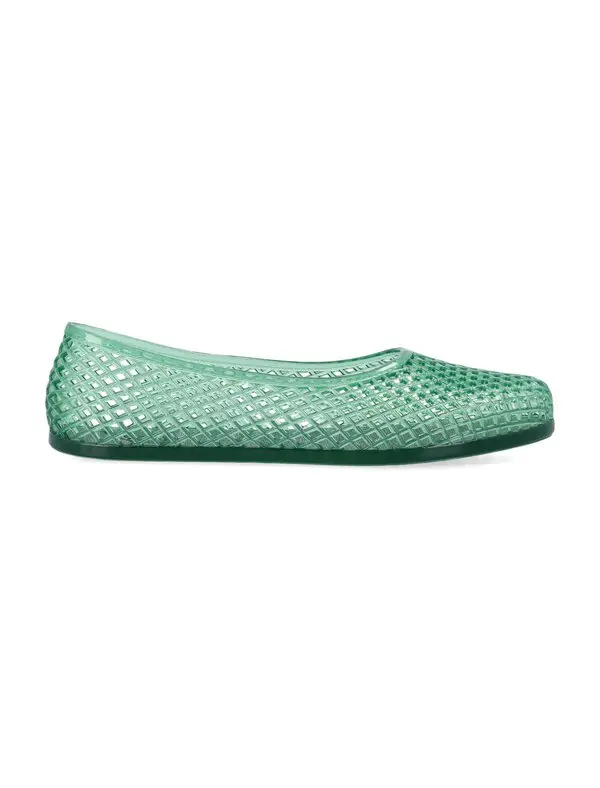 ANCIENT GREEK SANDALS Retro Mesh Rubber Ballerina Flats - Green