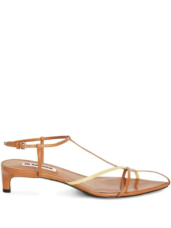 JIL SANDER Strappy Low Heel Sandals - Brown