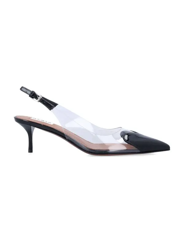Alaïa Pointed Toe Slingback Heels With Decorative Strap - Nero