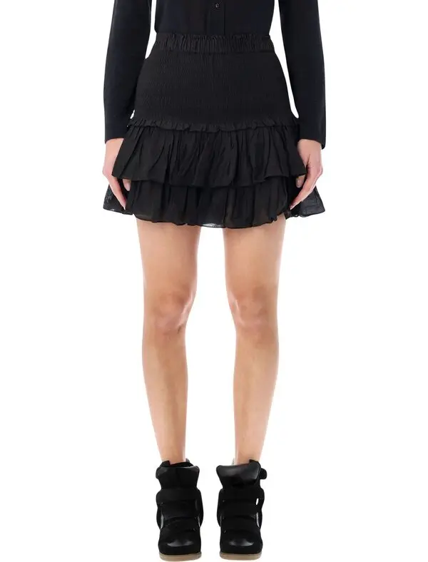 MARANT ETOILE Layered Frill Mini Skirt - Black
