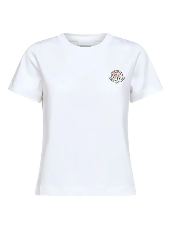 Moncler Short Sleeve Logo T-shirt - Bianco