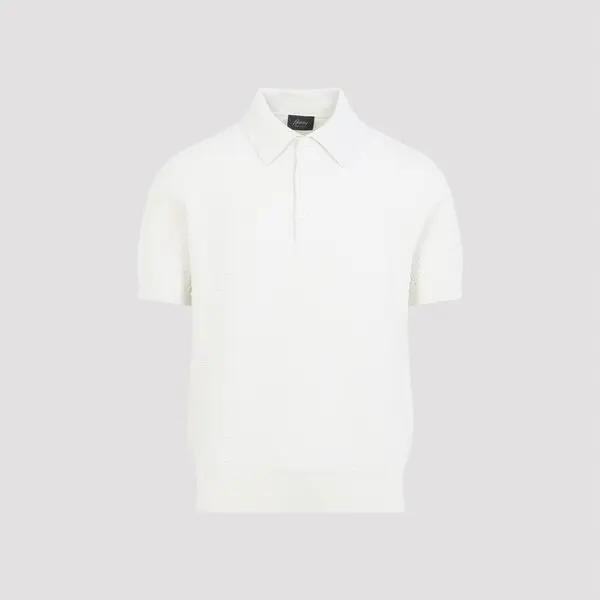 Brioni Waffle-knit Polo Shirt - Blue