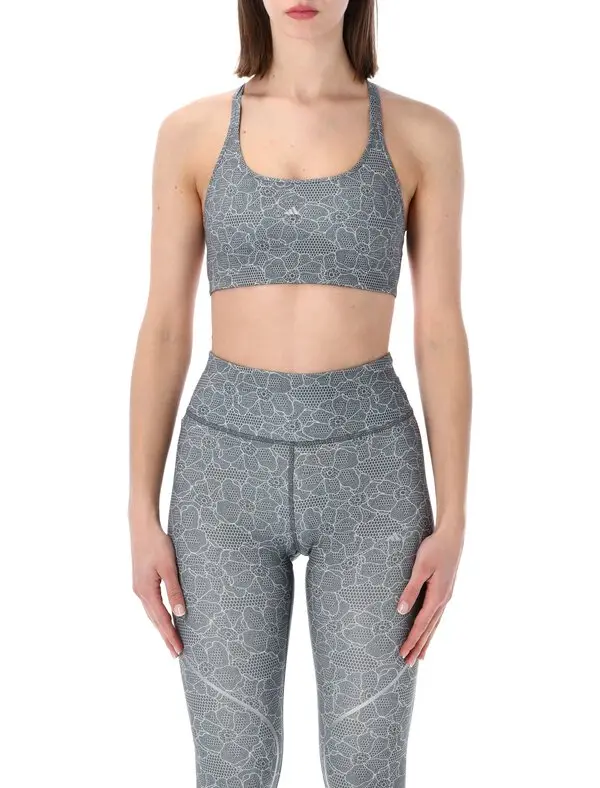 Adidas By Stella McCartney Floral Lace Mini Crop Top - Onix