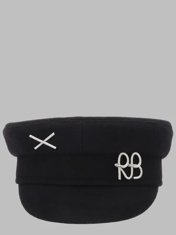 Ruslan Baginskiy Embroidered Wool Sailor Cap - Black