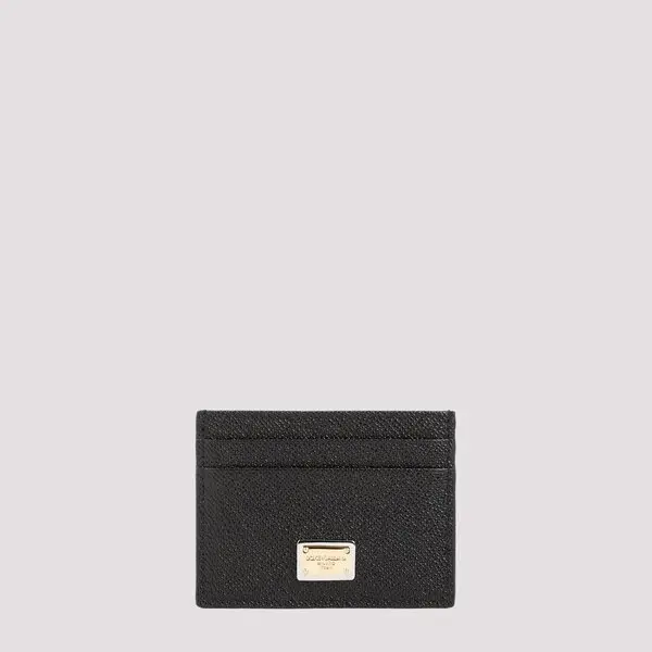 Dolce & Gabbana Leather Card Holder With Logo Plaque