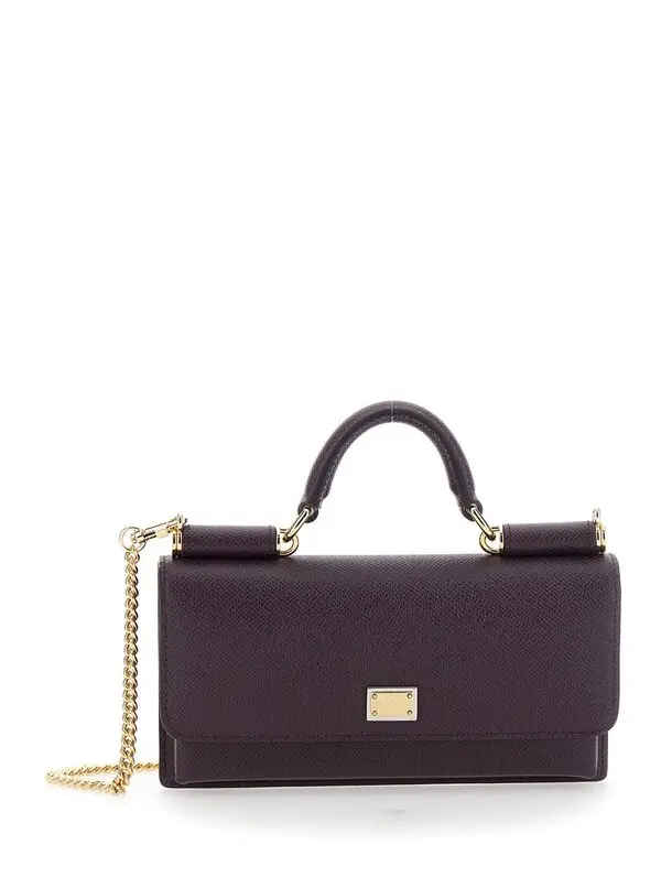 Dolce & Gabbana Leather Mini Bag With Magnetic Fastening - Rosso