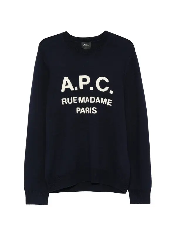 A.p.c. Contrasting Logo Pullover Sweater