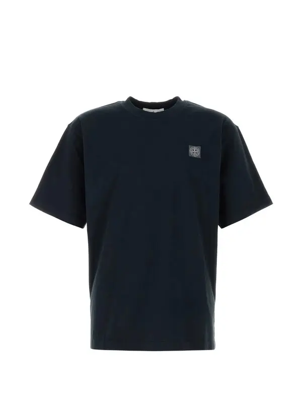 Stone Island Ribbed Neckline Regular Fit T-shirt Size - Blu