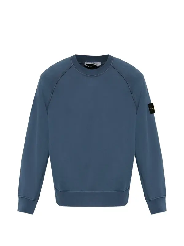 Stone Island Ribbed Neckline Raglan Sleeve Sweater - Blu