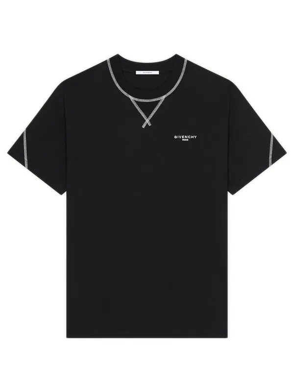 Givenchy Contrast Stitch Logo Print T-shirt Size - Nero