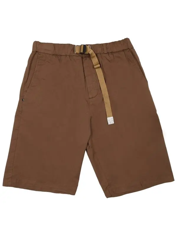 WHITE SAND Belted Cotton Blend Shorts