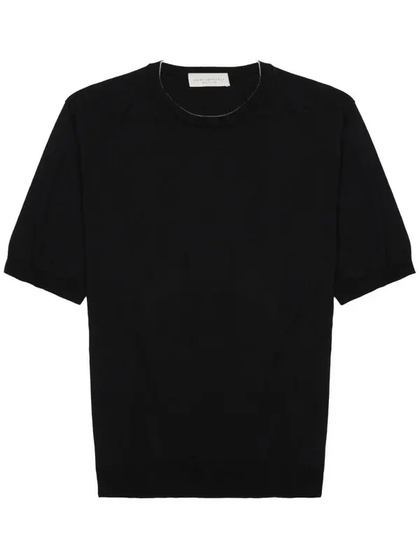 LUIGI GENTILE Classic Cotton Sweater For - Black