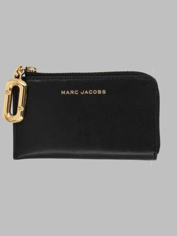 Marc Jacobs Mini Wallet In Luxe Leather - Black