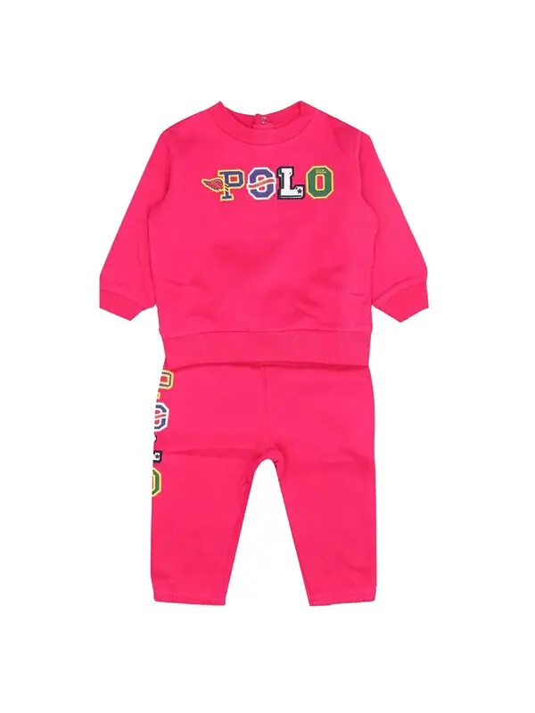 Polo Ralph Lauren Baby Girls Crewneck Sweatshirt And Jogger Set