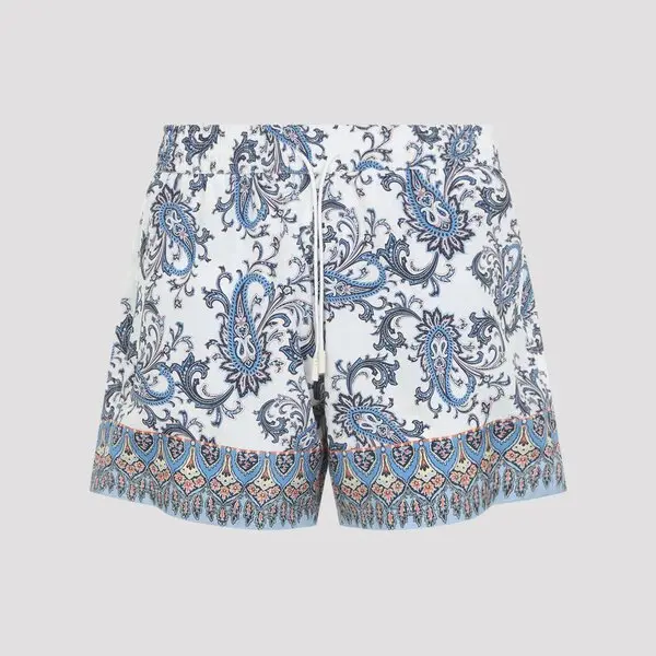 Etro Roma Paisley Print Polyester Swim Shorts - Blue