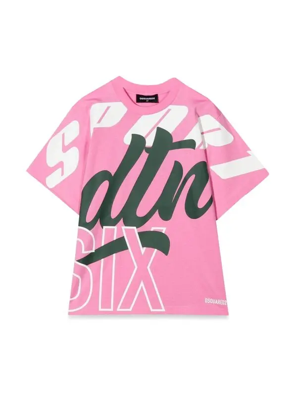 Dsquared2 Allover Writing Mini T-shirt - Pink
