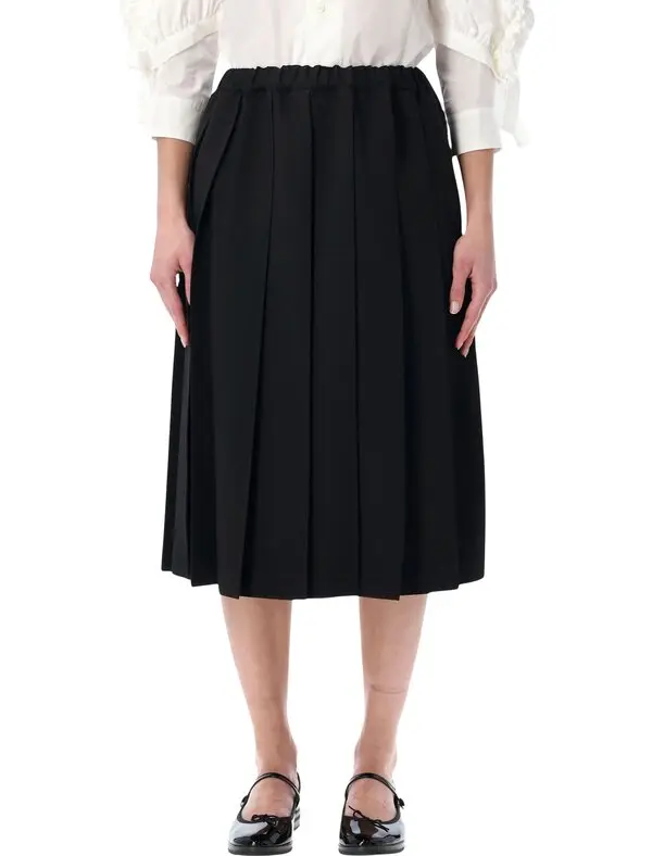 Comme Des Garçons Pleated Midi Skirt - Black