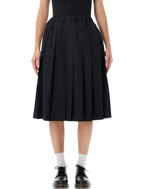 Comme Des Garçons Pleated Midi Skirt - Nero