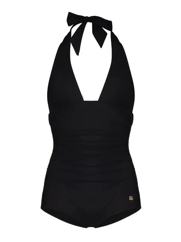 Dolce & Gabbana Halterneck One-piece Swimsuit - Black