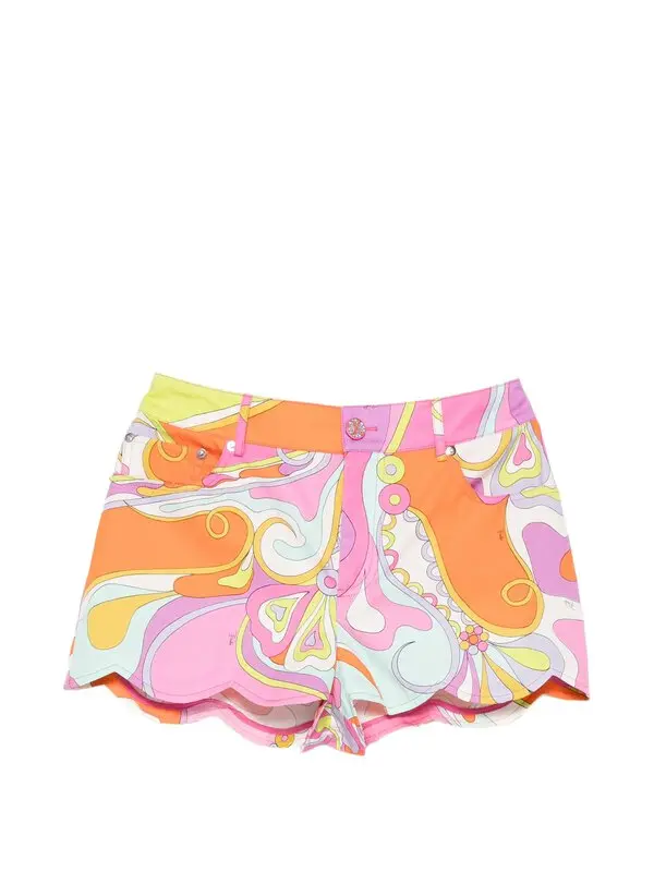 Emilio Pucci Chic Front Button And Zip Fastening Shorts Size - Multicolor