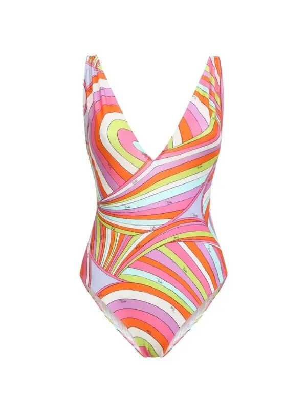 Emilio Pucci Printed V-neck Mini Dress
