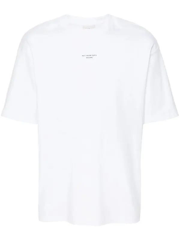 Drole De Monsieur Slogan Printed Short Sleeve T-shirt Size - Bianco