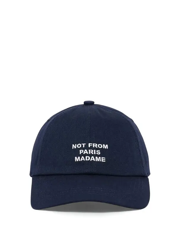 Drole De Monsieur Embroidered Front Cotton Accessory Hat For