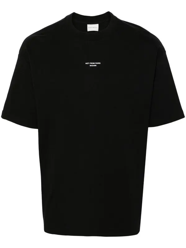 Drole De Monsieur Slogan Printed T-shirt In Size - Nero