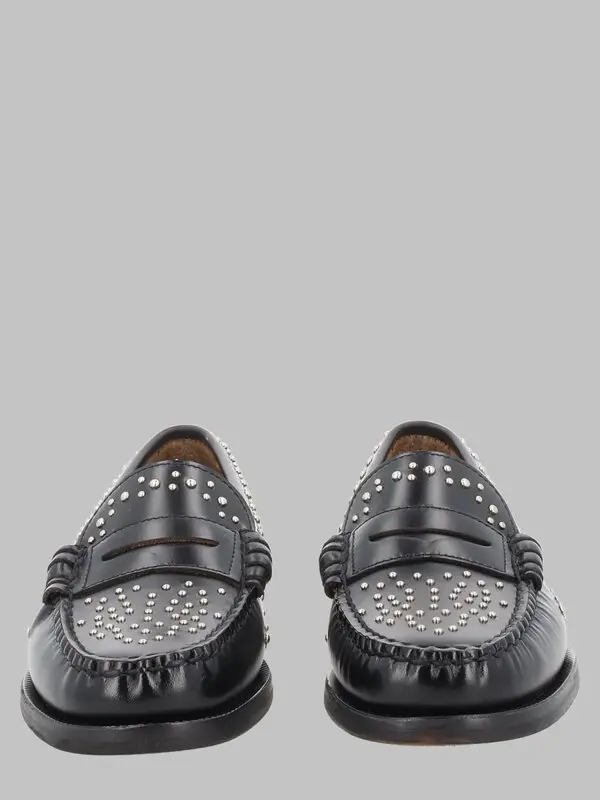 SEBAGO Classic Leather Loafers With Stud Embellishments - Black