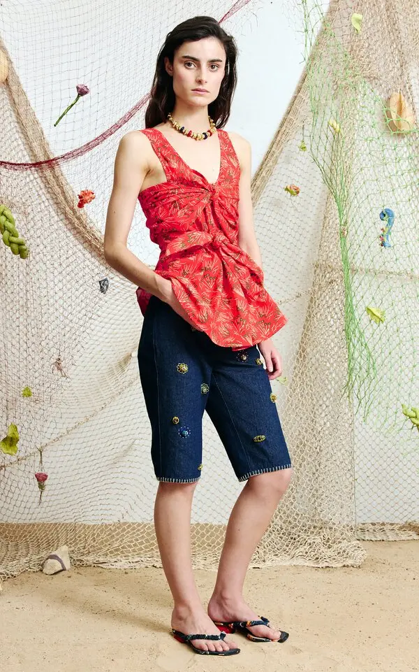 ALEMAIS Bonetta Printed Cotton Top