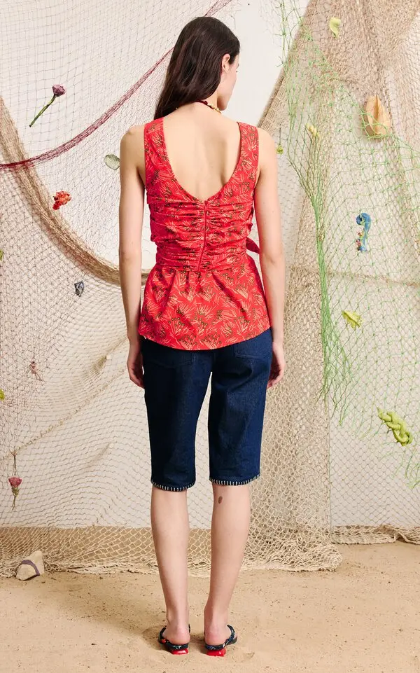 ALEMAIS Bonetta Printed Cotton Top