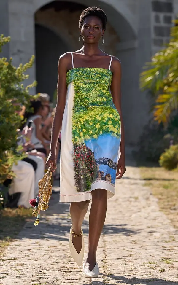 ALEMAIS Bermuda Buttercup Graphic Cotton Midi Dress