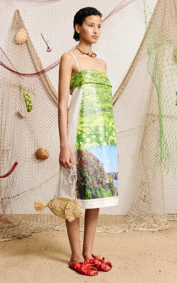 ALEMAIS Bermuda Buttercup Graphic Cotton Midi Dress