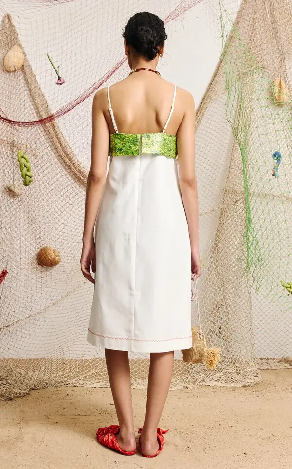 ALEMAIS Bermuda Buttercup Graphic Cotton Midi Dress