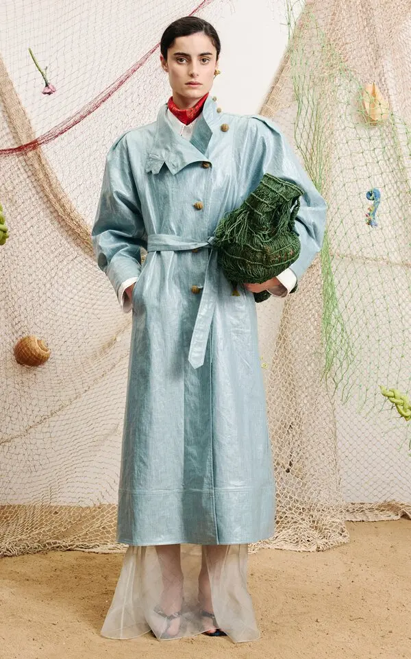 ALEMAIS Francisca Linen Trench Coat