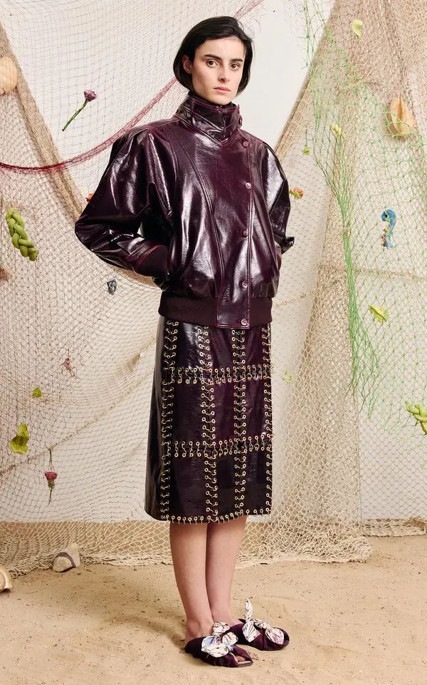 ALEMAIS Salvador Faux Leather Bomber Jacket