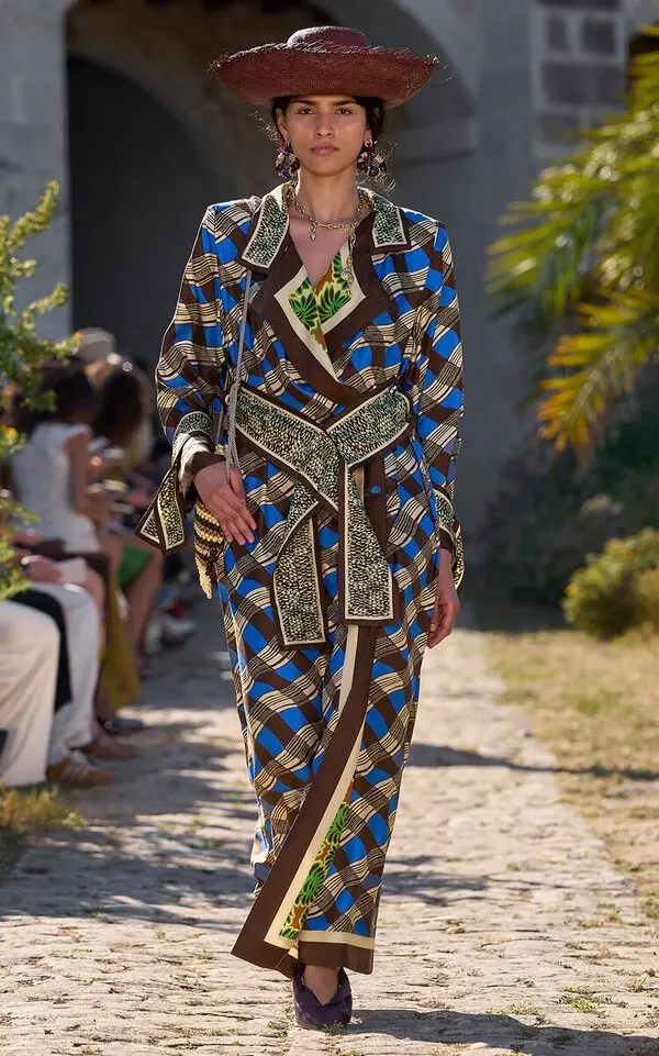 ALEMAIS Basilia Silk Trench Shirtdress - Multi