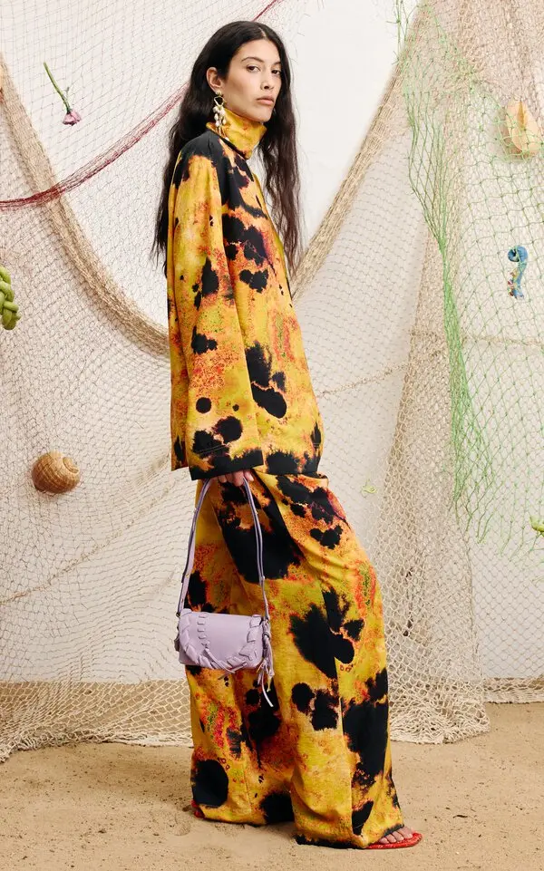 ALEMAIS Salma Draped Silk-blend Top
