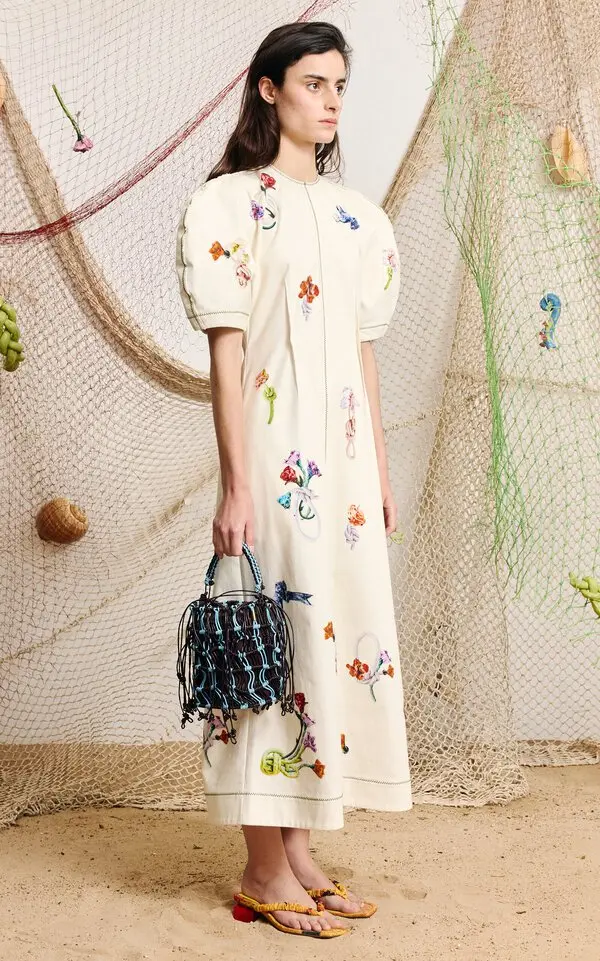 ALEMAIS Florero Cotton Midi Dress