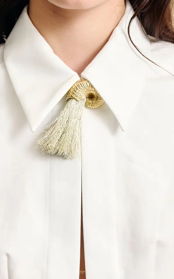 ALEMAIS Cropped Shirt With Tassel Detail