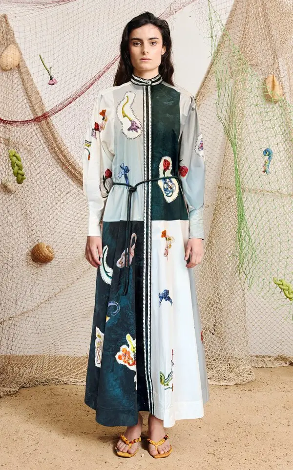 ALEMAIS Florero Cotton Maxi Shirtdress