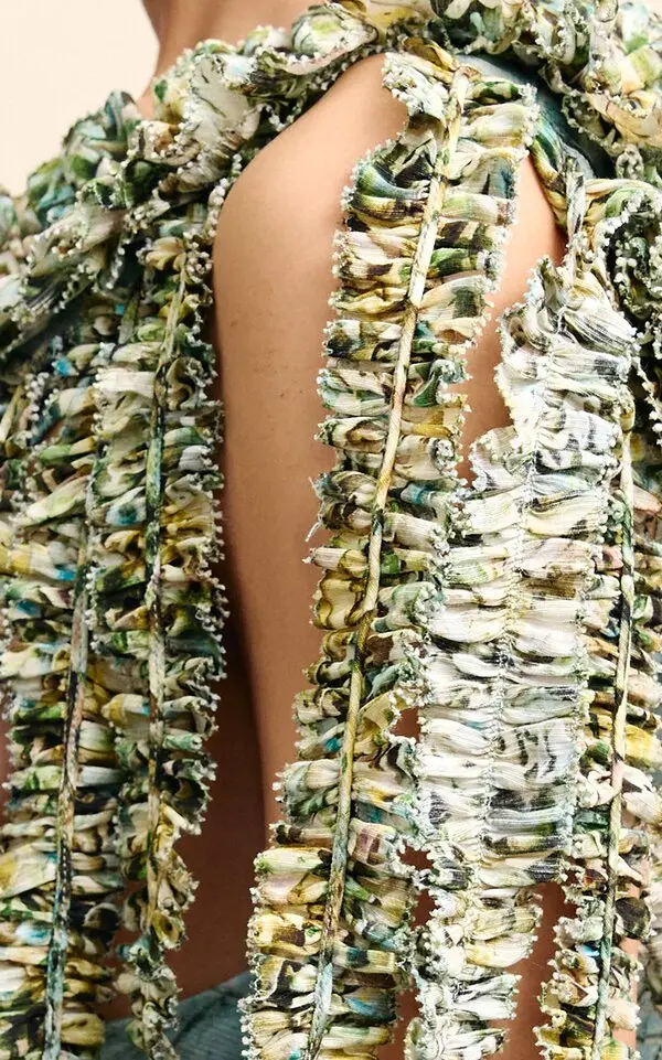 ALEMAIS Sirena Ruffled Linen-silk Gown
