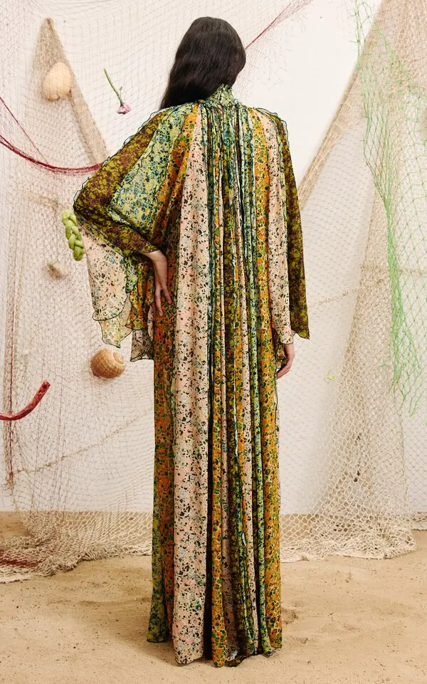 ALEMAIS Ondina Spliced Georgette Maxi Dress