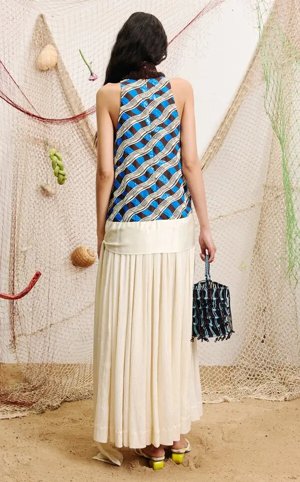 ALEMAIS Basilia Beaded Cotton Maxi Dress