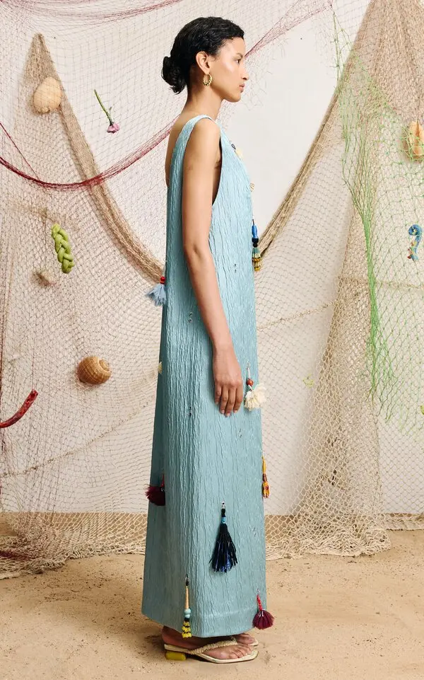 ALEMAIS Collector Embellished Wool-blend Maxi Dress