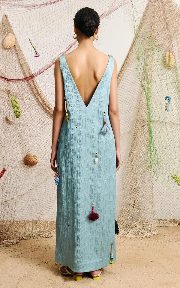 ALEMAIS Collector Embellished Wool-blend Maxi Dress