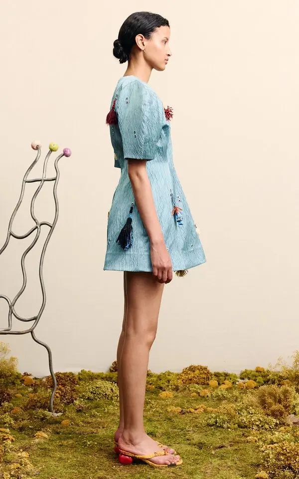 ALEMAIS Collector Embellished Wool-blend Mini Dress
