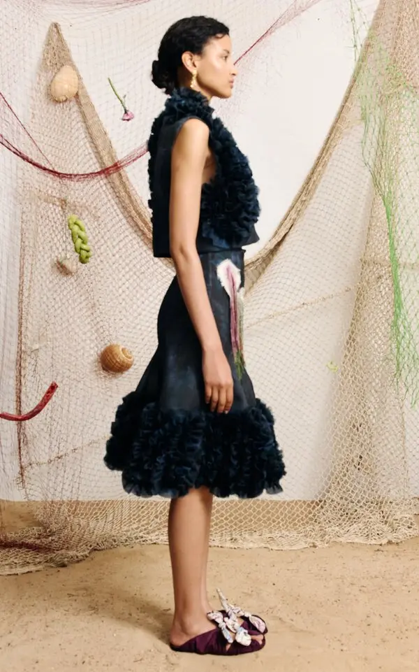 ALEMAIS Sophie Ruffled Silk Top