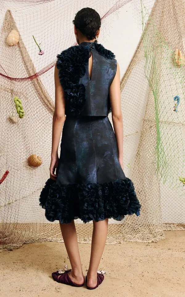 ALEMAIS Sophie Ruffled Silk Top